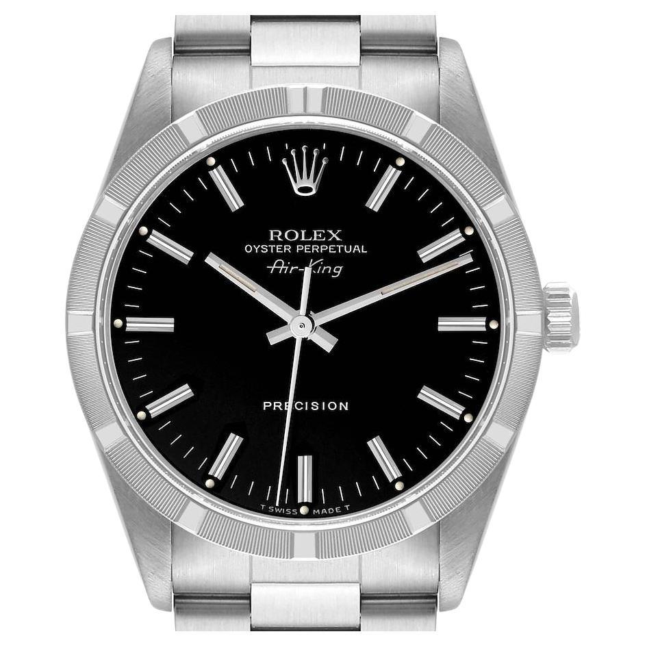 Rolex Air King 34 Black Dial Oyster Bracelet Steel Mens Watch 14010 For ...