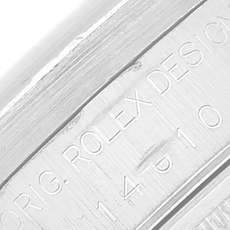 Rolex Air King 34 Black Dial Steel Engine Turned Bezel Mens Watch 14010 ...