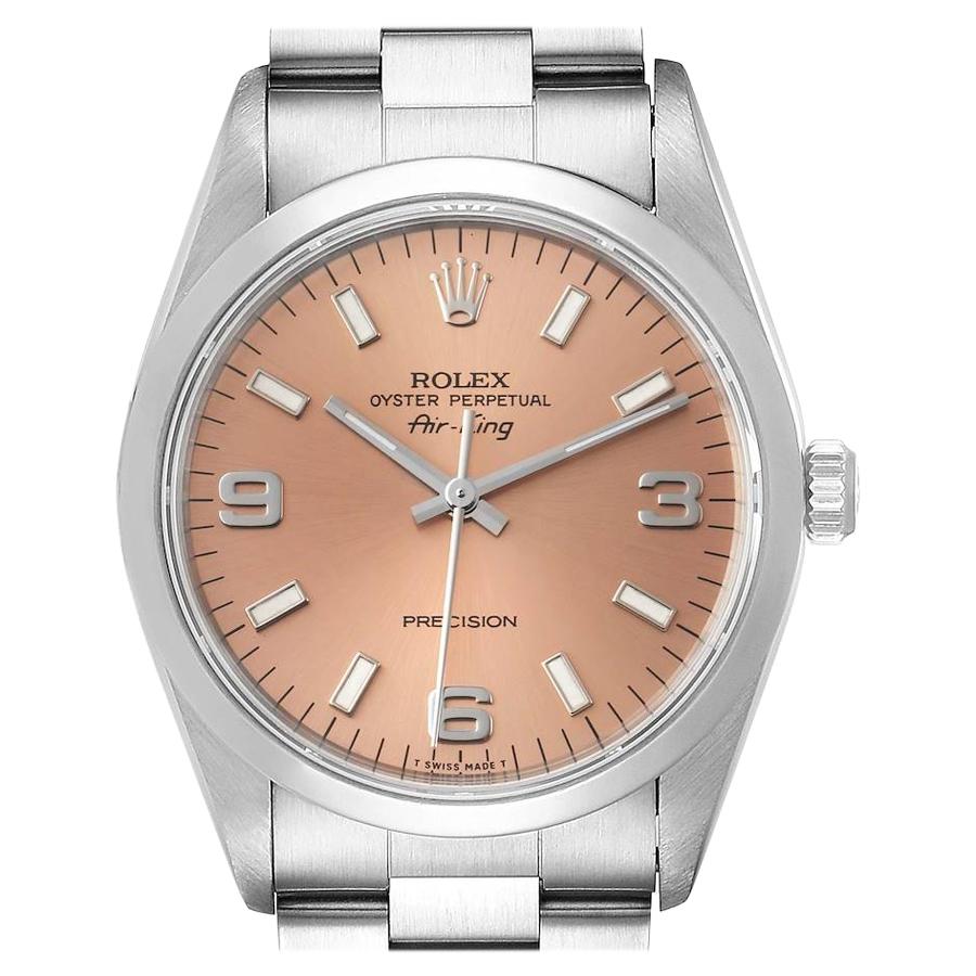 Rolex Air King Steel Black Dial Domed Bezel Mens Watch 14000 For Sale ...