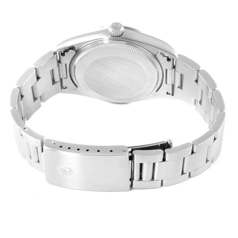 Rolex Air King 34 Salmon Baton Dial Domed Bezel Steel Watch 14000 Box ...