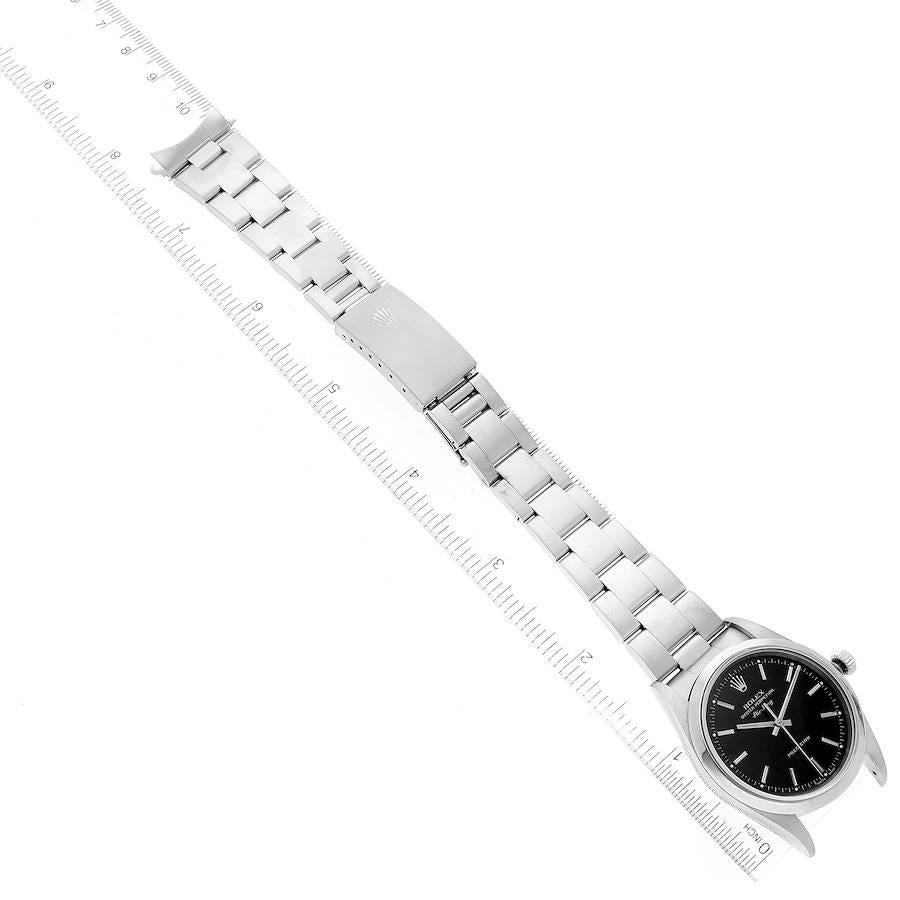 Rolex Air King Black Dial Smooth Bezel Steel Men's Watch 14000 For Sale ...