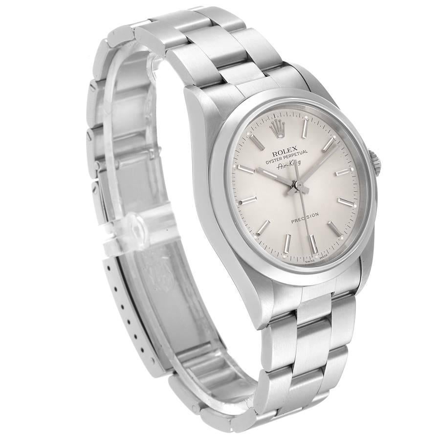 Rolex Air King Black Dial Smooth Bezel Steel Mens Watch 14000 For Sale ...