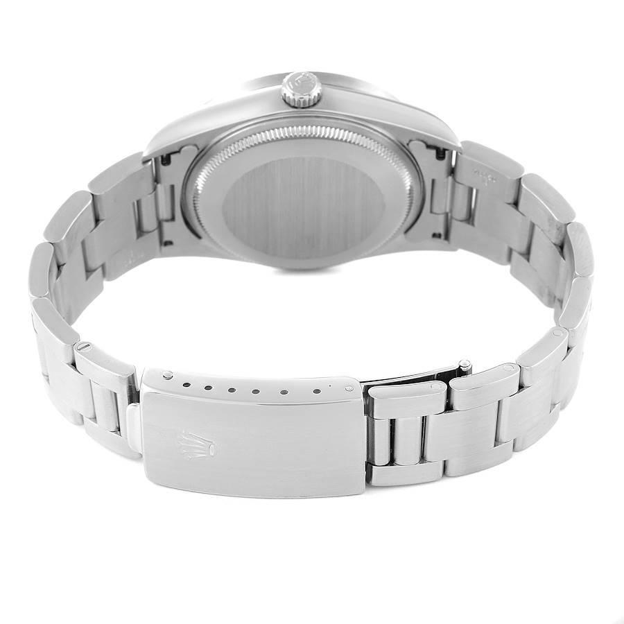 Rolex Air King 34mm Blue Dial Engine Turned Bezel Steel Mens Watch ...