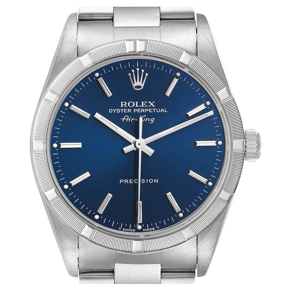 Rolex Air King 34 Black Dial Oyster Bracelet Steeel Men's Watch 14010 ...