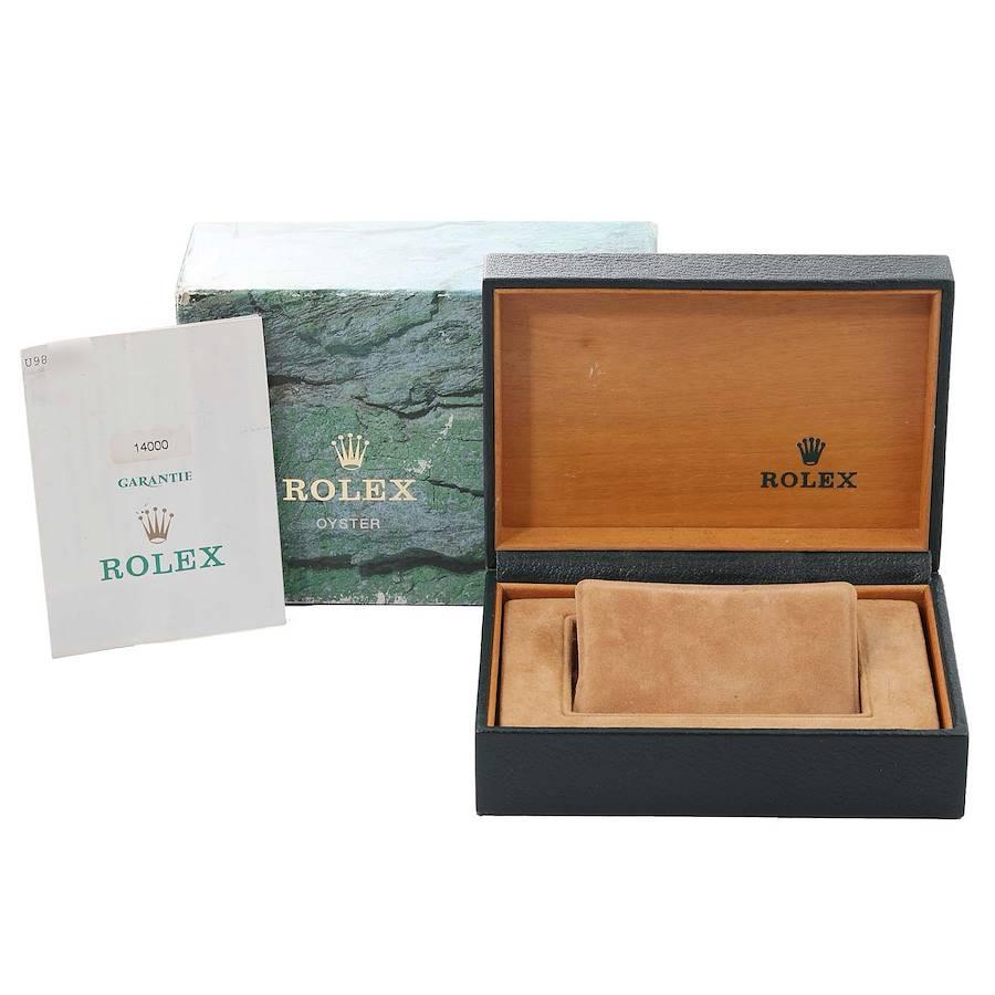 Rolex Air King Blue Dial Smooth Bezel Steel Mens Watch 14000 Box Papers ...