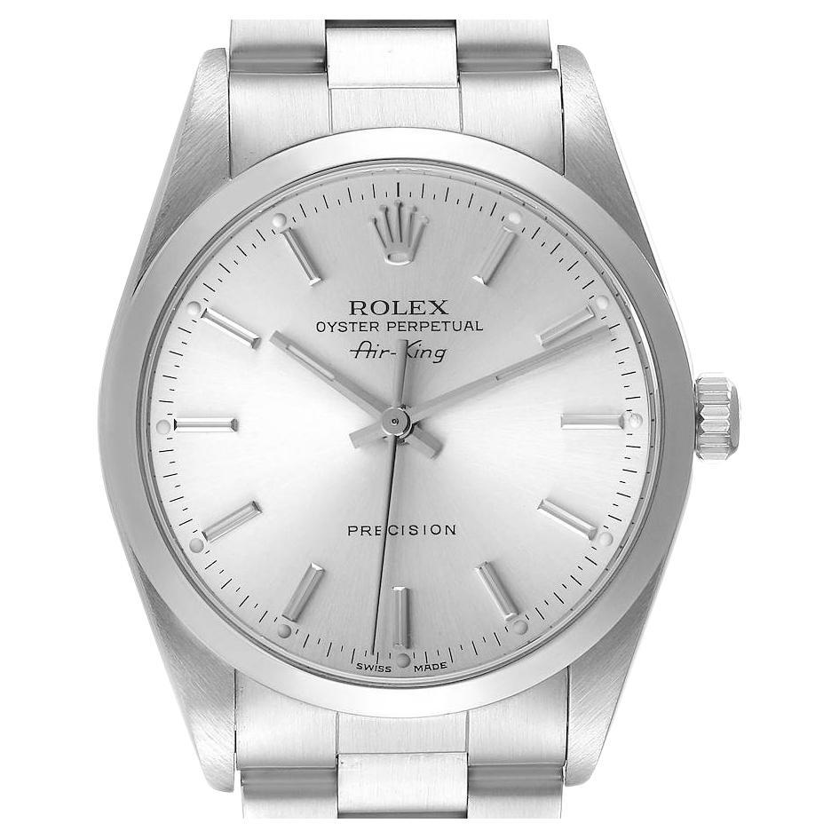 Rolex Air King 34 Blue Dial Smooth Bezel Steel Mens Watch 14000 For ...