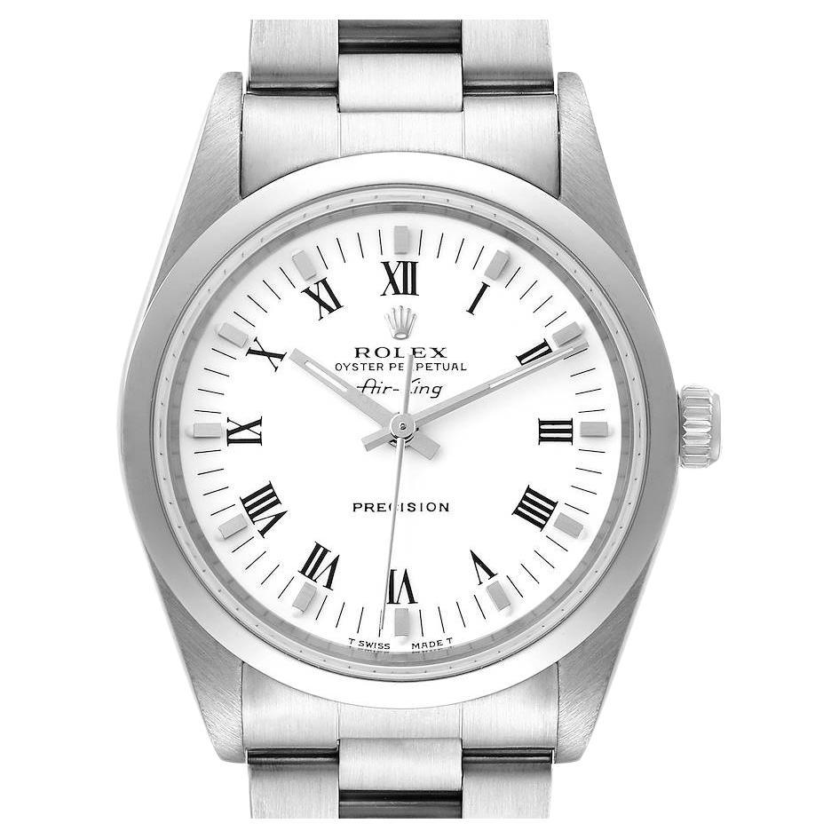 Rolex Air King Steel Black Dial Domed Bezel Mens Watch 14000 For Sale ...