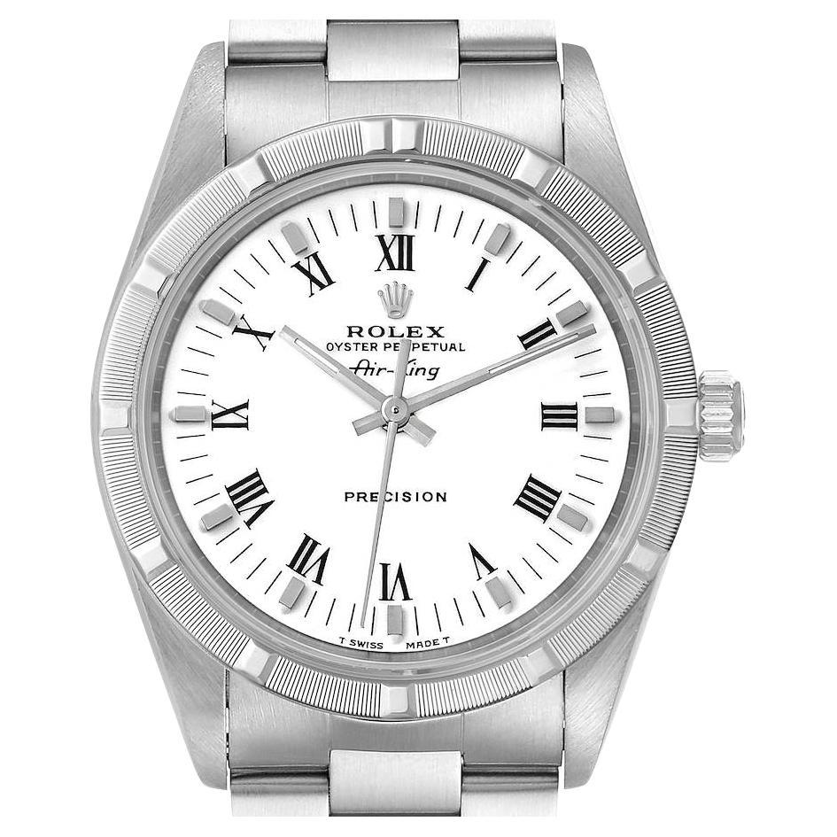 Rolex Air King White Dial Steel Men's Watch 14010 Box For Sale at 1stDibs