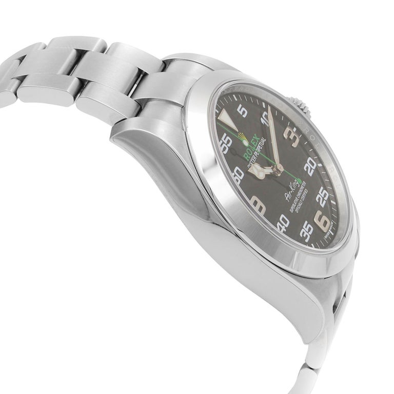 Rolex Air-King Stainless Steel Black Dial Automatic Mens Watch 116900 ...