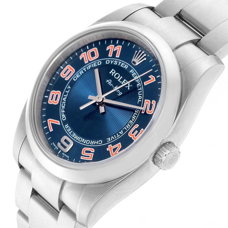 Rolex Air King Blue Concentric Dial Steel Men's Watch 114200 For Sale ...