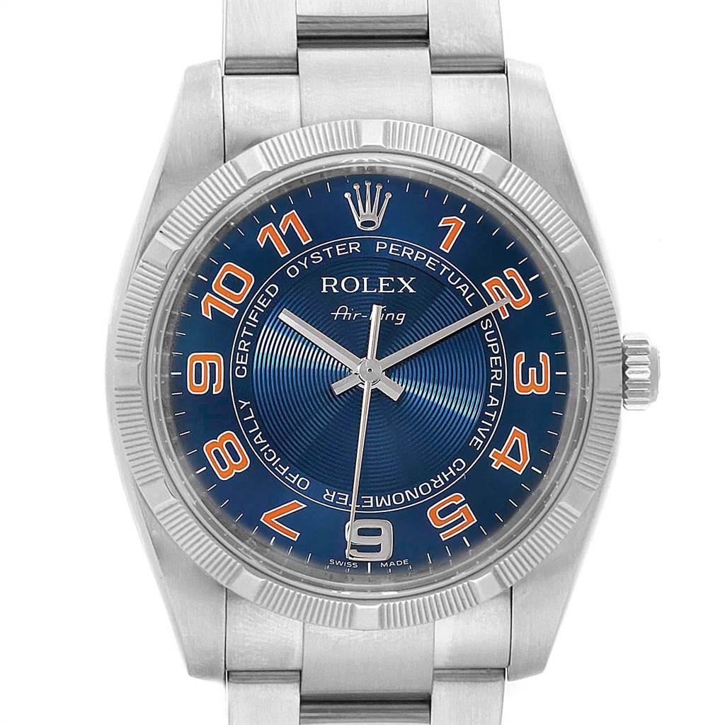 Rolex Air King Blue Concentric Dial Steel Men's Watch 114210 For Sale ...