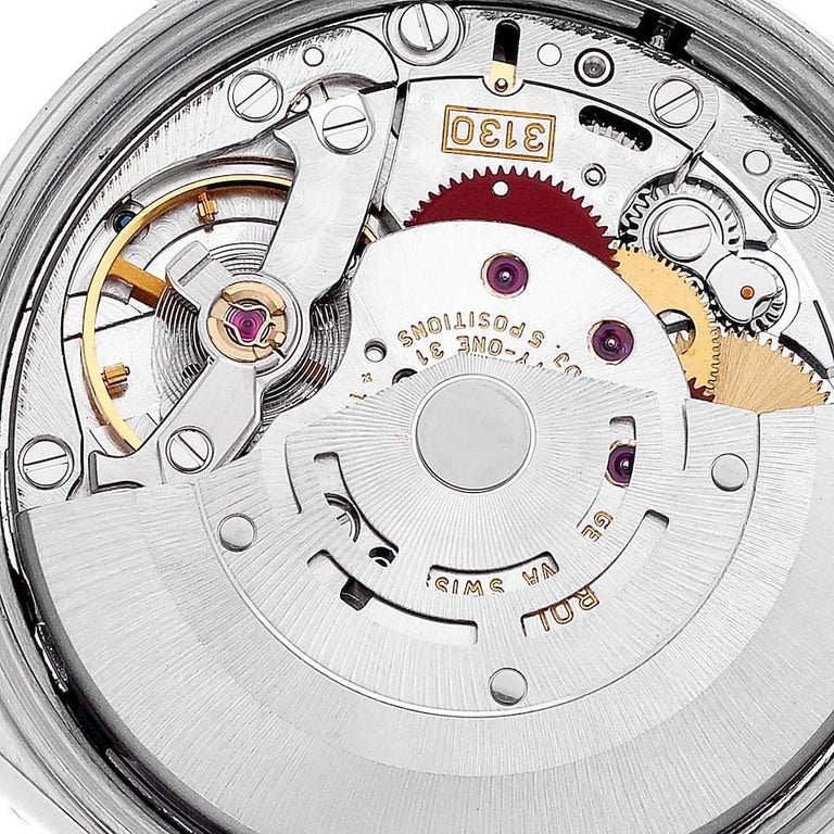 Rolex Air King Blue Dial Engine Turned Bezel Steel Mens Watch 14010 For ...