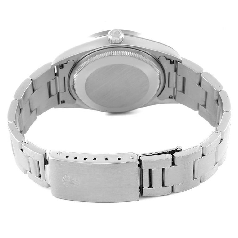 Rolex Air King Blue Dial Engine Turned Bezel Steel Mens Watch 14010 For ...