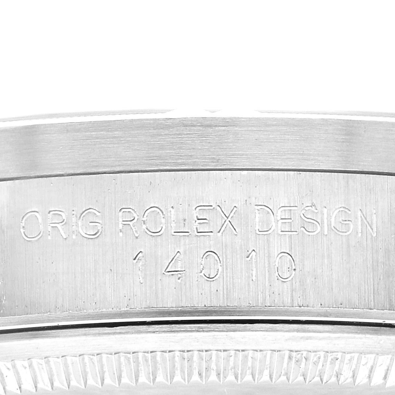 Rolex Air King Engine Turned Bezel Blue Dial Steel Mens Watch 14010 For ...