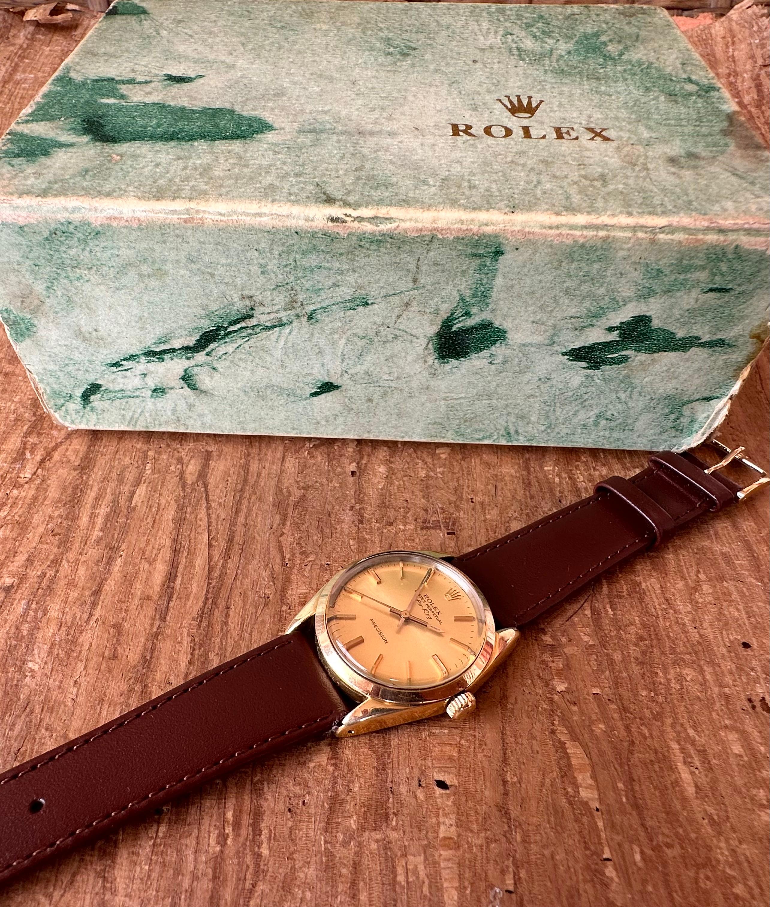 Rolex Air King Reference 5520 1960s Gold Capped Shell Champagne Dial ...