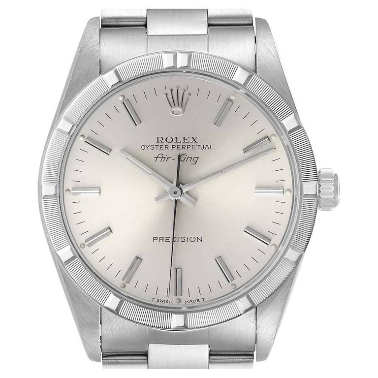 Rolex Air King Silver Dial Steel Mens Watch 14010 at 1stDibs
