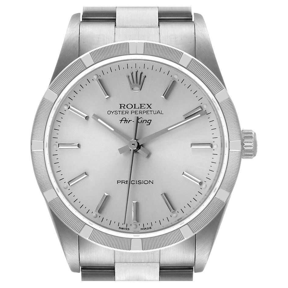 Rolex Air King 34 Black Dial Oyster Bracelet Steeel Men's Watch 14010 ...