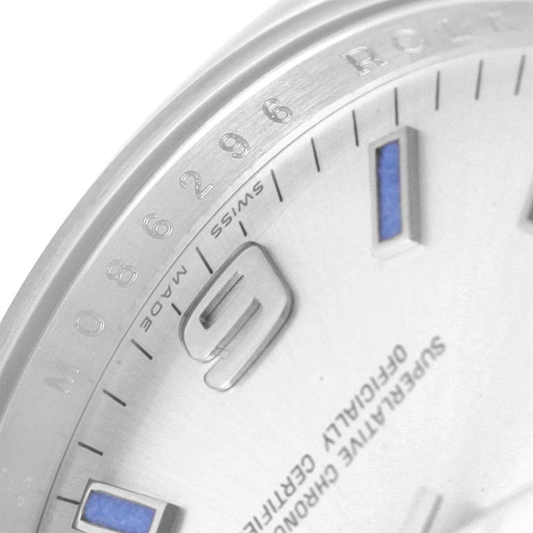 Rolex Air King Silver Dial Blue Index Hour Markers Steel Watch 114200 ...