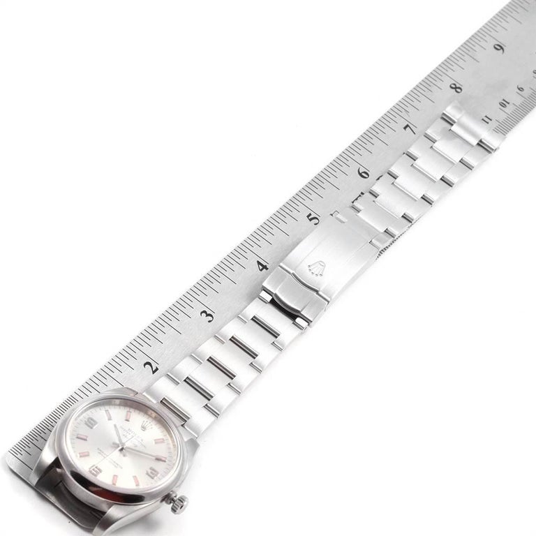 Rolex Air King Silver Dial Pink Index Hour Markers Steel Watch 114200 ...