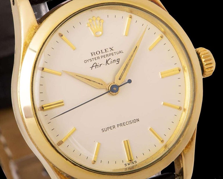 Rolex Air-King Super Precision Vintage Gents Gold Capped Silver Dial B ...