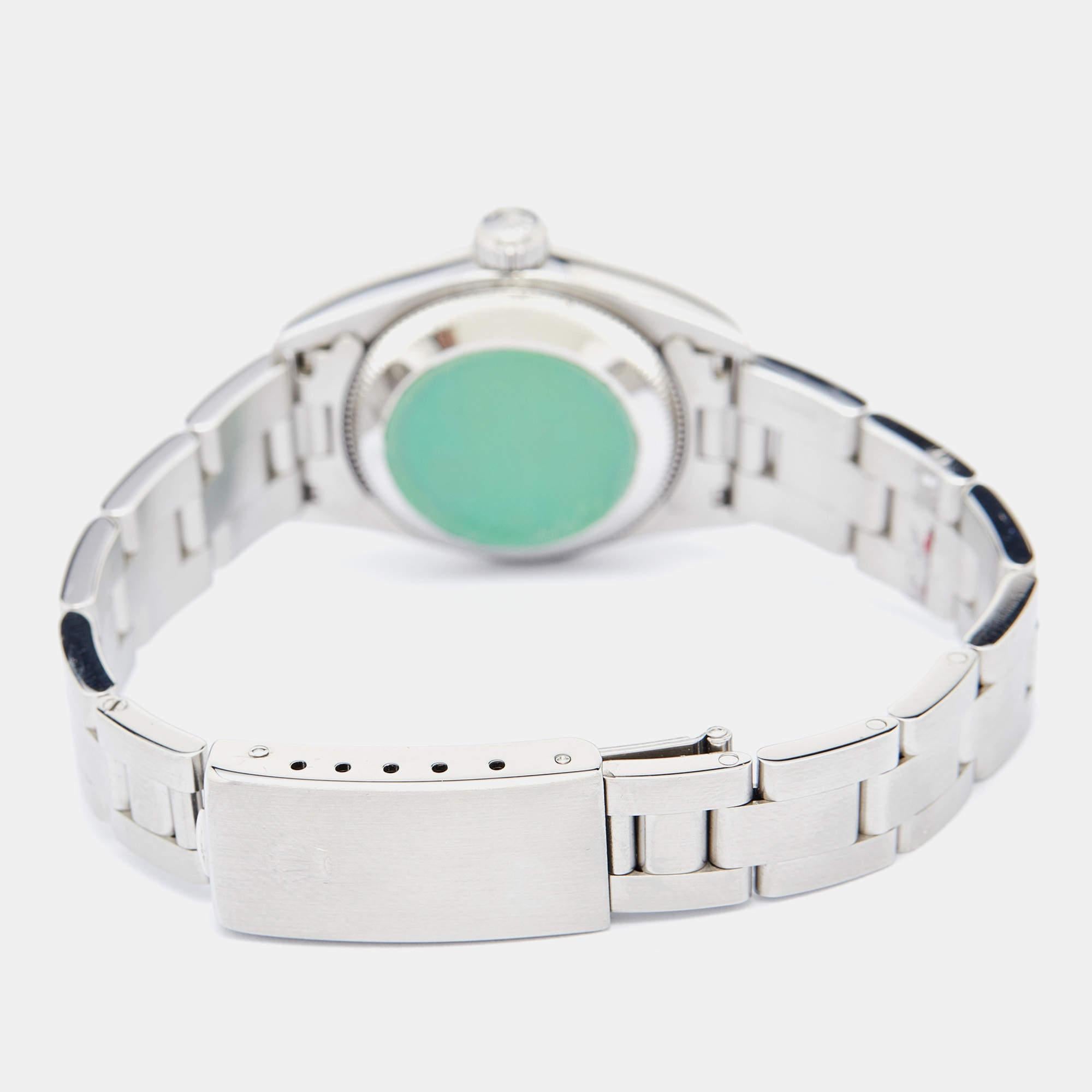 Rolex Black Stainless Steel Oyster Perpetual Automatic Women's ...