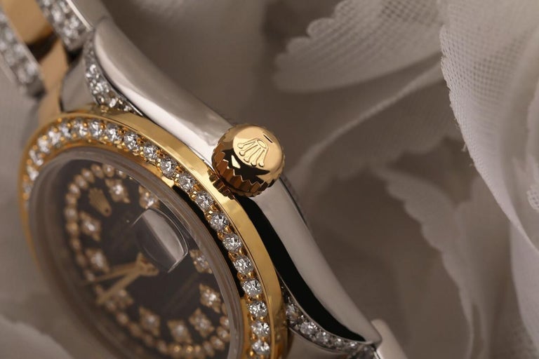 Rolex Black String RT 26 Datejust Oyster Two Tone 18K Gold + SS + Side ...