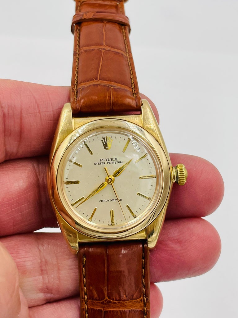 Rolex Bubble Back Yellow Gold Watch For Sale at 1stDibs