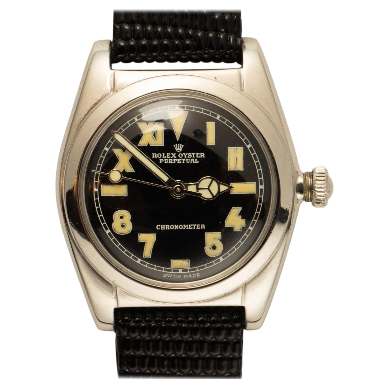 Rolex Bubbleback 1946 Steel Automatic Wrist Watch For Sale at 1stDibs