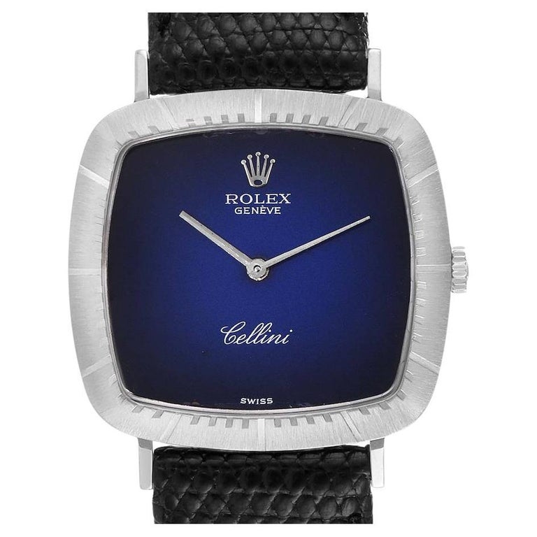 Rolex Cellini 18k White Gold Vignette Dial Mens Vintage Watch 4320 at ...