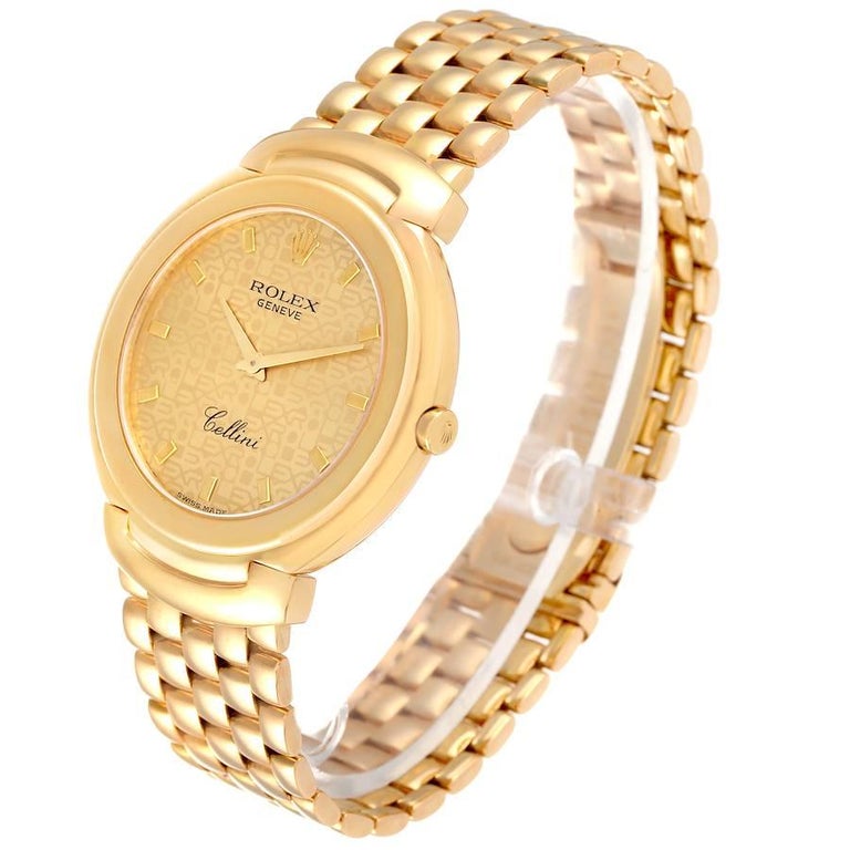 Rolex Cellini 18k Yellow Gold Jubilee Anniversary Dial Mens Watch 6623 ...