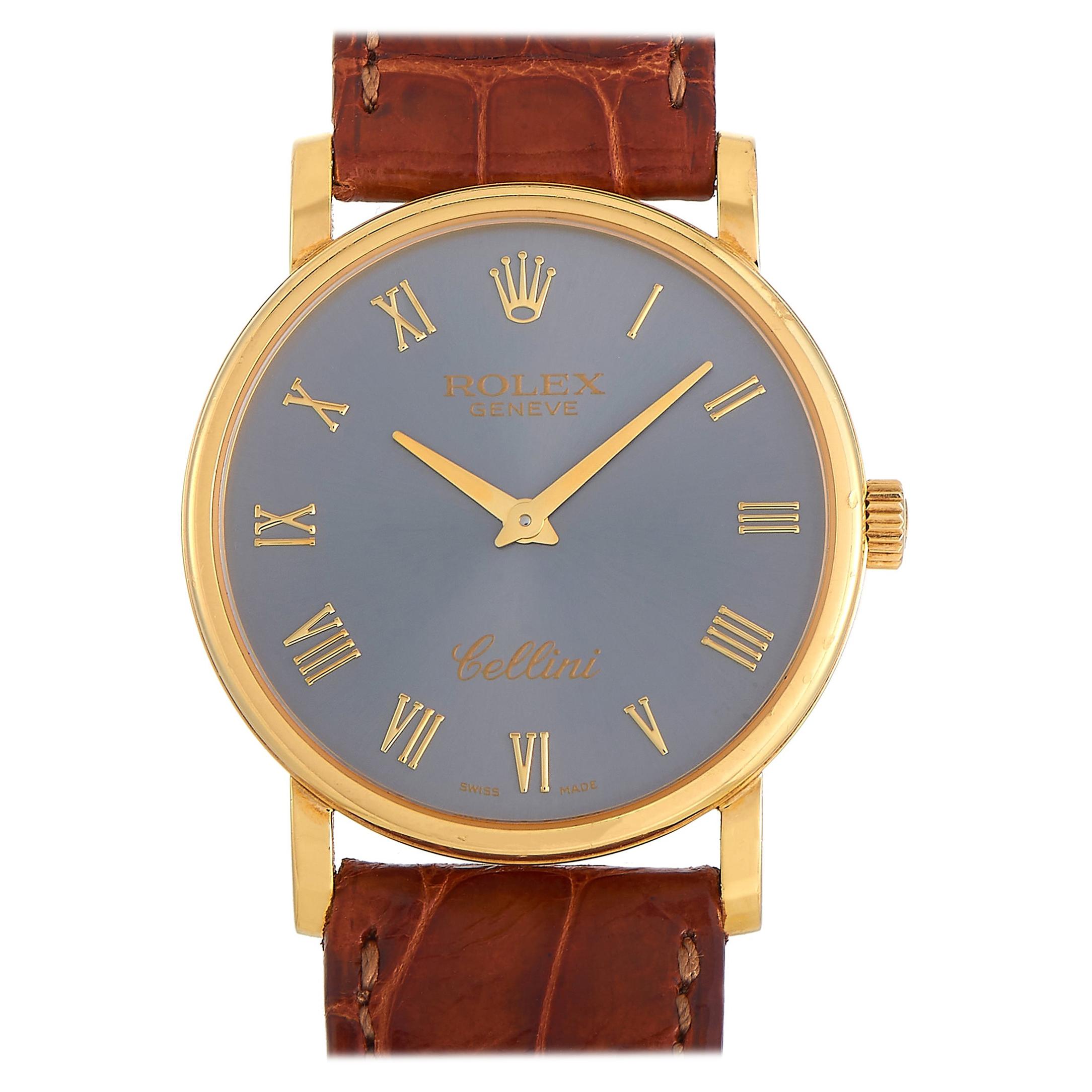 Rolex Cellini 18K Yellow Gold Slate Watch 5115/8 at 1stDibs