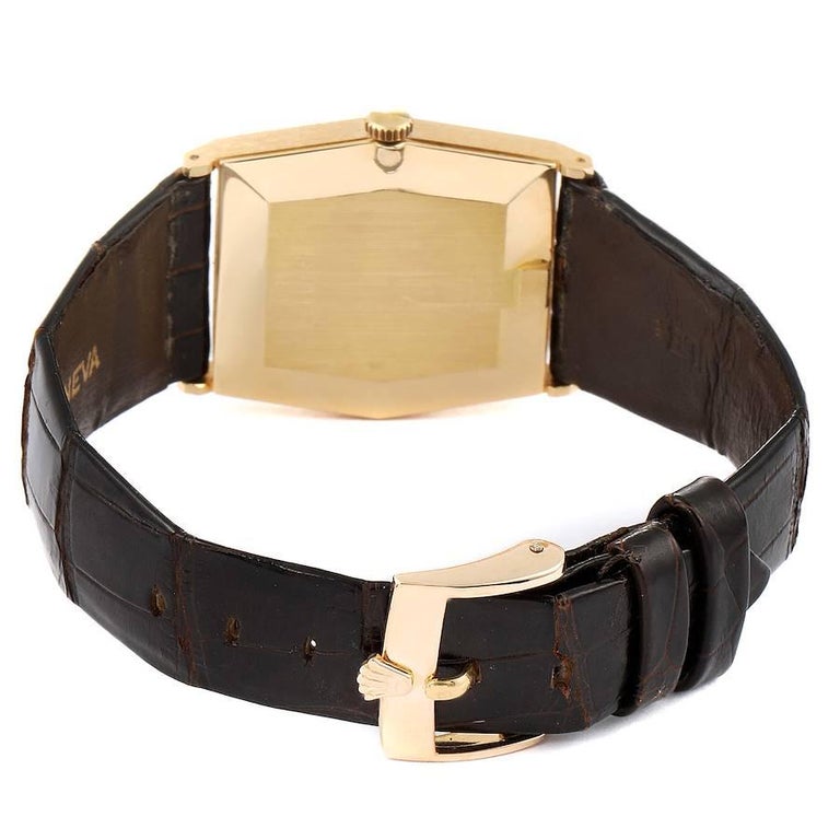 Rolex Cellini 18 Karat Yellow Gold Wood Dial Vintage Men's Watch 4122 ...