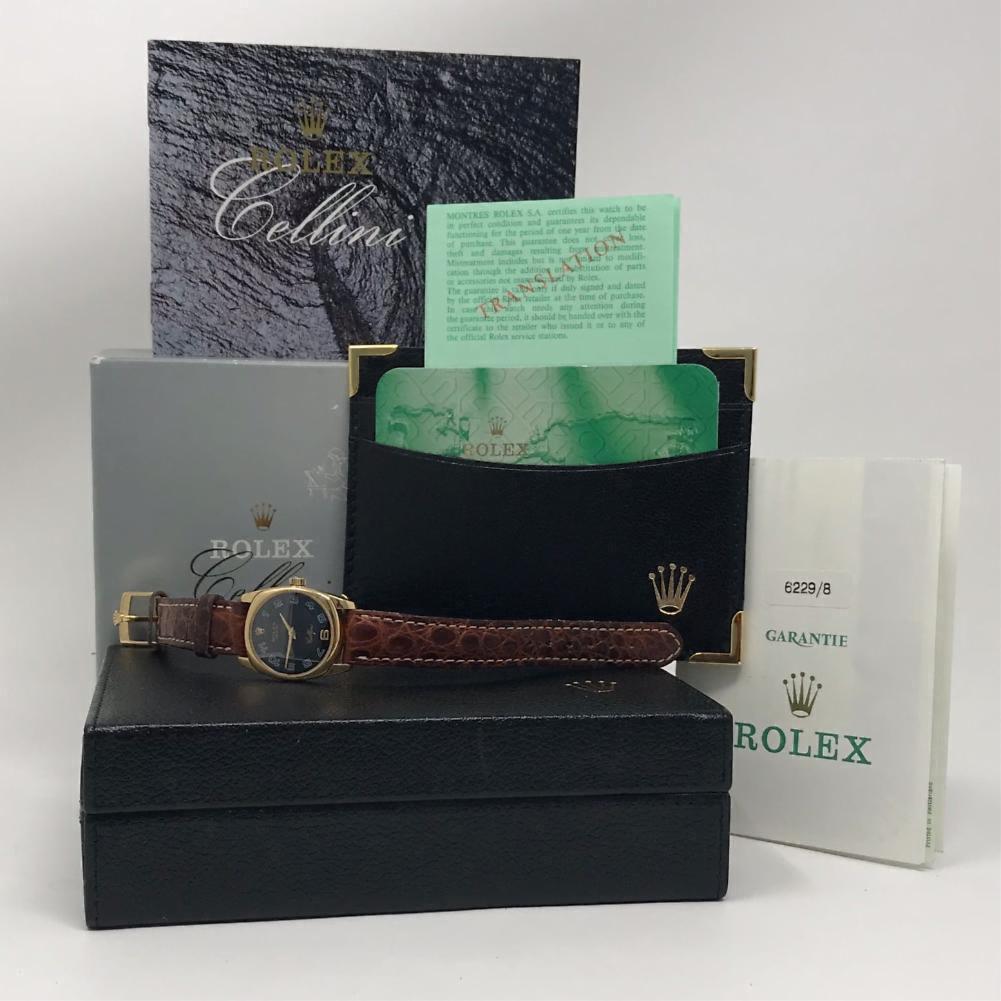 Rolex Cellini 6229, Black Dial, Serviced, Certified and Warranty at 1stDibs