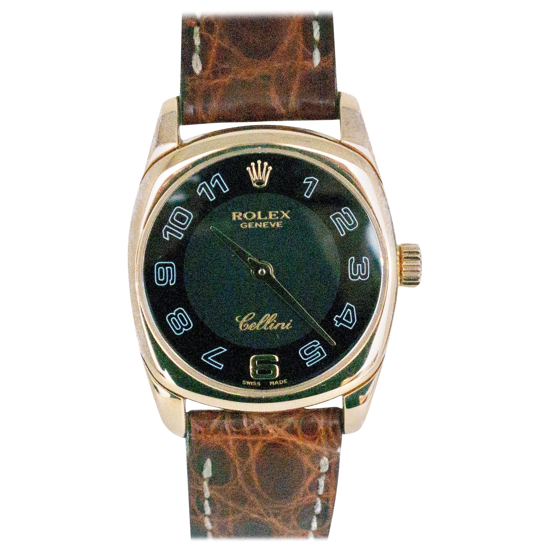 Rolex Cellini 6229, Black Dial, Serviced, Certified and Warranty at 1stDibs