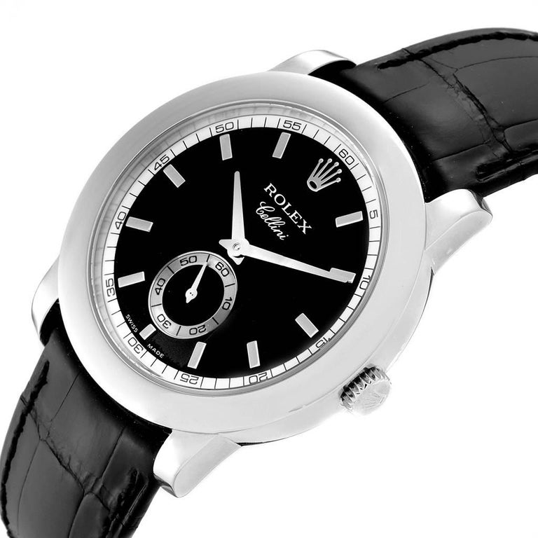 Rolex Cellini Cellinium Platinum Black Dial Men's Watch 5241 For Sale ...