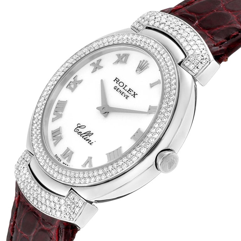 Rolex Cellini Cellissima White Gold Diamond Ladies Watch 6683 For Sale ...