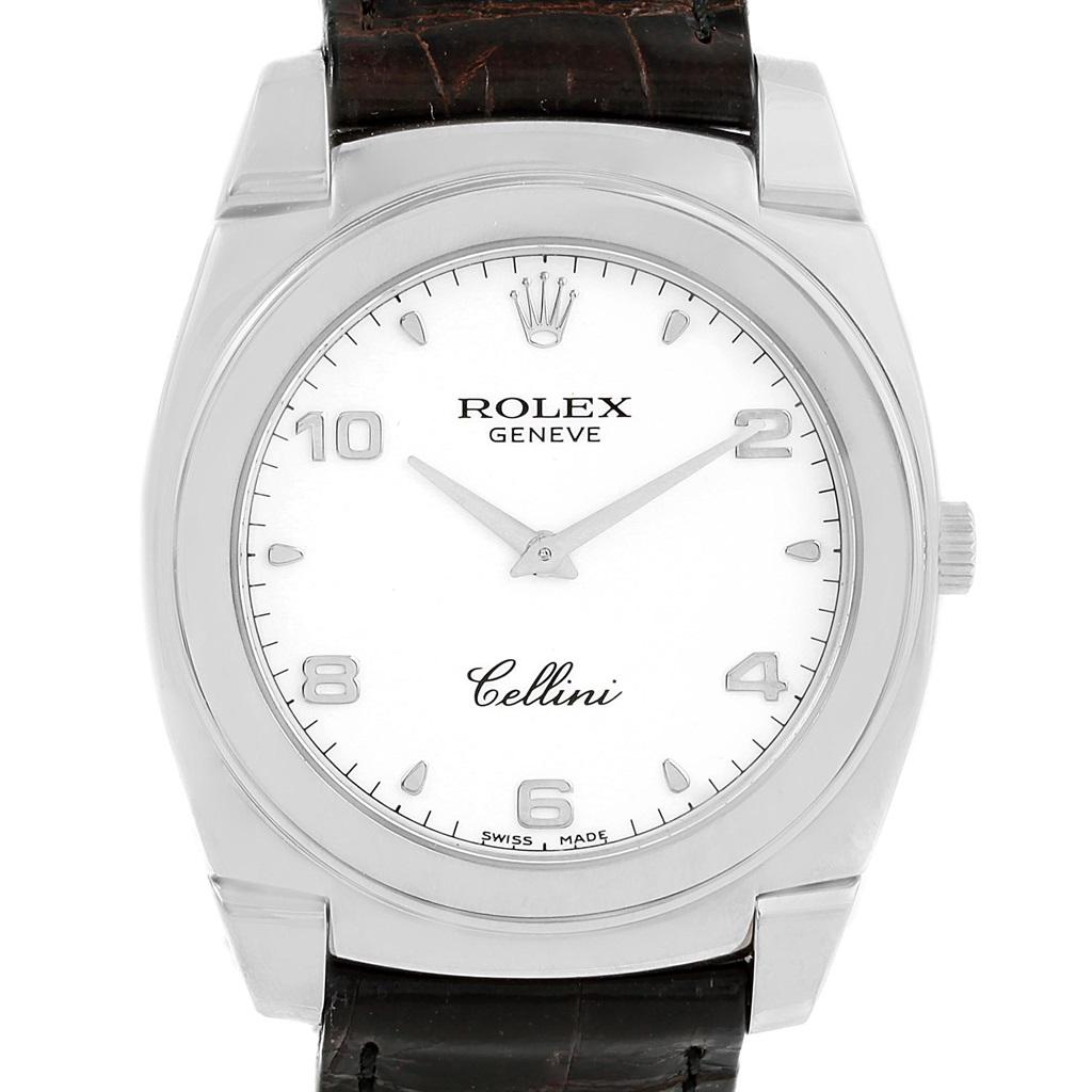 Rolex Cellini Cestello 18 Karat White Gold Men's Watch 5330 Box Papers ...