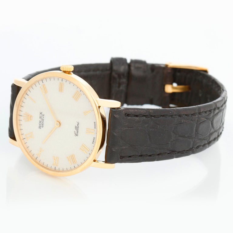 Rolex Cellini Classic 18k Yellow Gold Men's Watch 5112 White Roman Dial ...