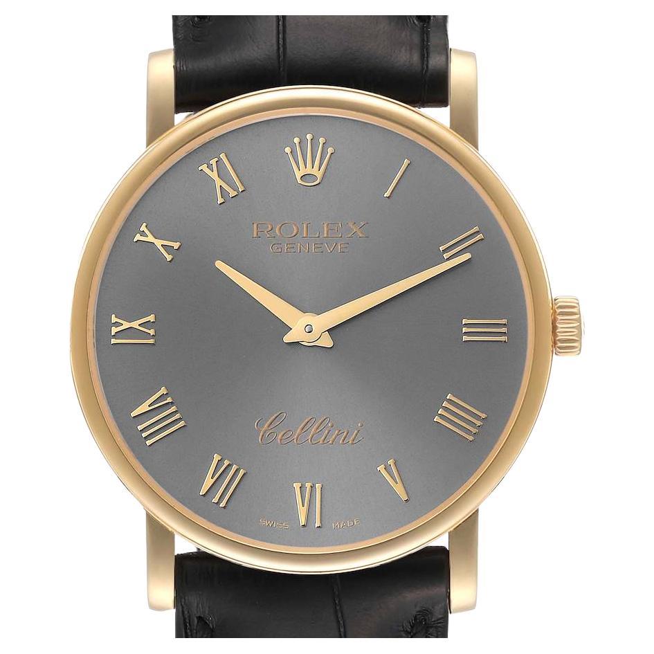 Rolex Cellini 18 Karat Yellow Gold Wood Dial Vintage Men's Watch 4122 ...