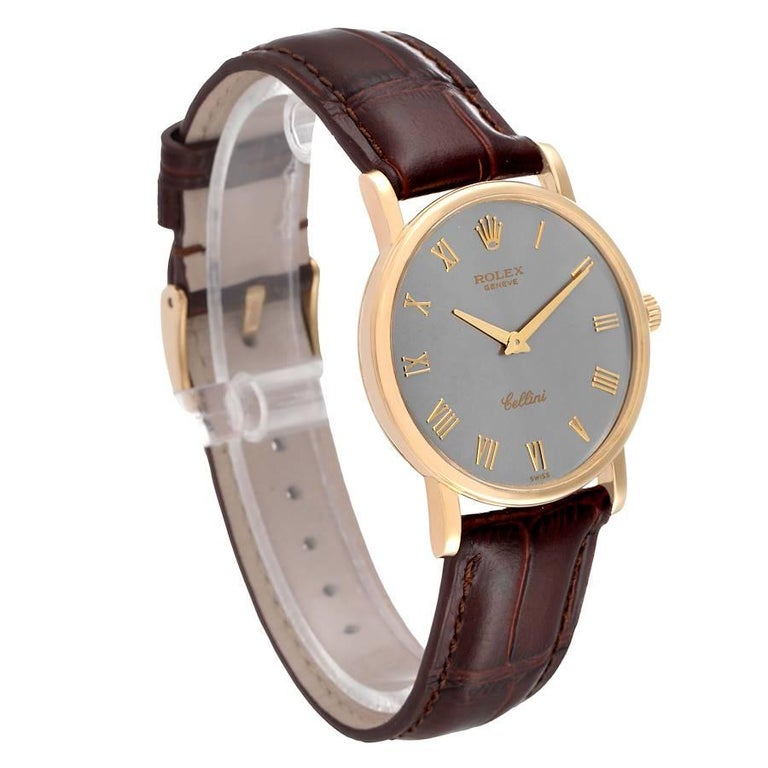 Rolex Cellini Classic 18K Yellow Gold Slate Roman Dial Watch 5115 at ...