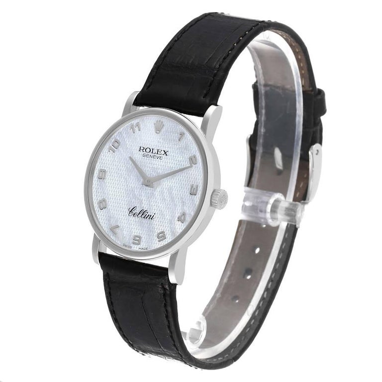 Rolex Cellini Classic White Gold Mother of Pearl Dial Mens Watch 5115 ...