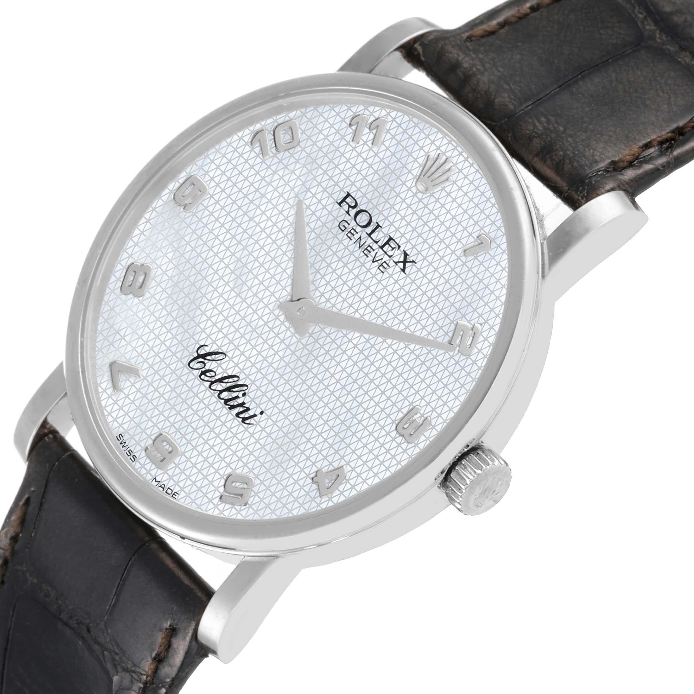 Rolex Cellini Classic White Gold Mother Of Pearl Dial Mens Watch 5115 ...