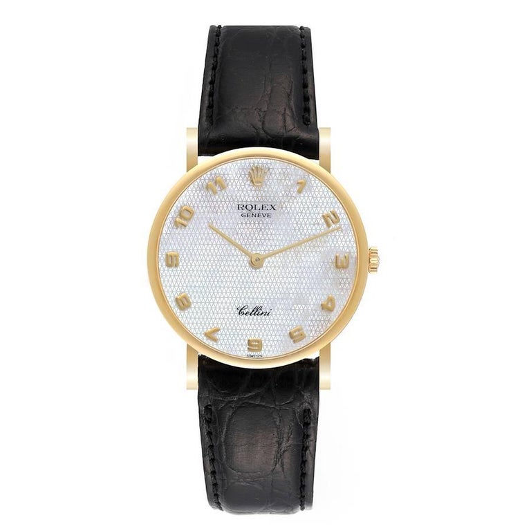 Rolex Cellini Classic Yellow Gold Mother of Pearl Unisex Watch 5112 at ...