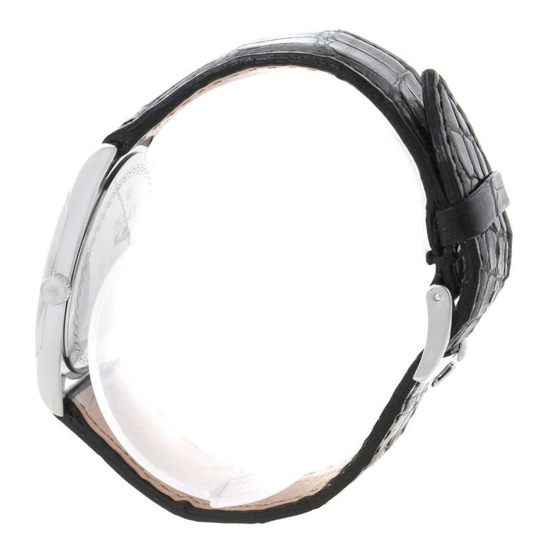 Rolex Cellini Danaos 18 Karat White Gold Black Strap Watch 4233 Year ...