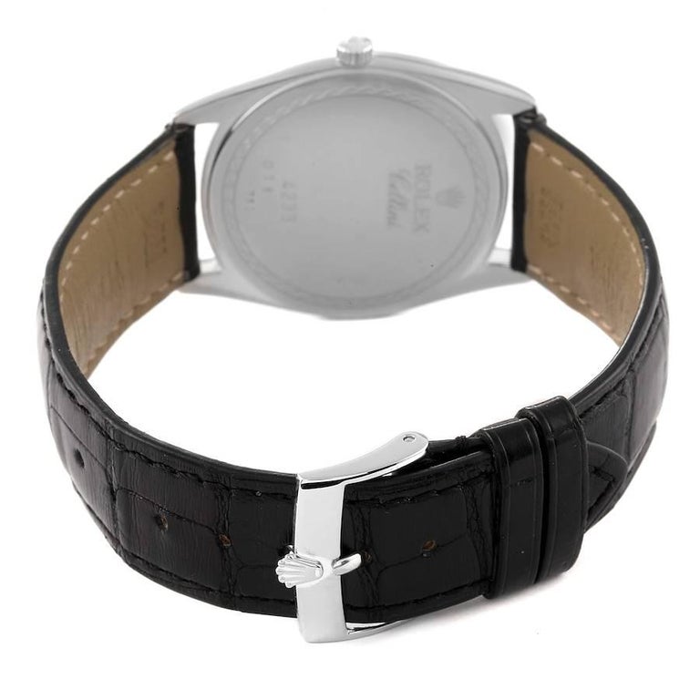 Rolex Cellini Danaos 18K White Gold Black Dial Mens Watch 4233 For Sale ...
