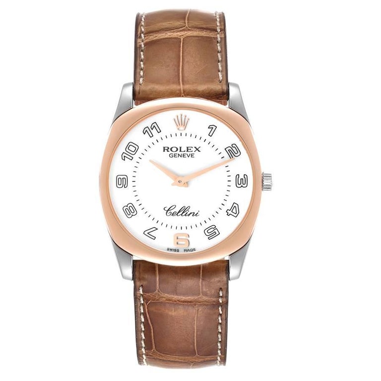 Rolex Cellini Danaos 18K White Rose Gold White Dial Mens Watch 4233 For ...