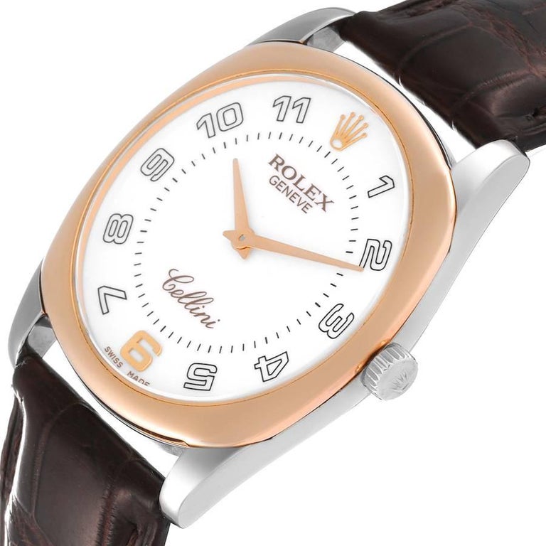 Rolex Cellini Danaos 18K White Rose Gold White Dial Mens Watch 4233 at ...
