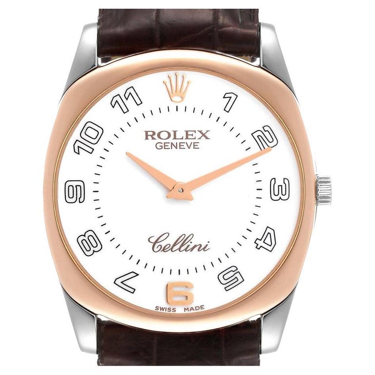 Rolex Cellini Danaos 18K White Rose Gold White Dial Mens Watch 4233 at ...
