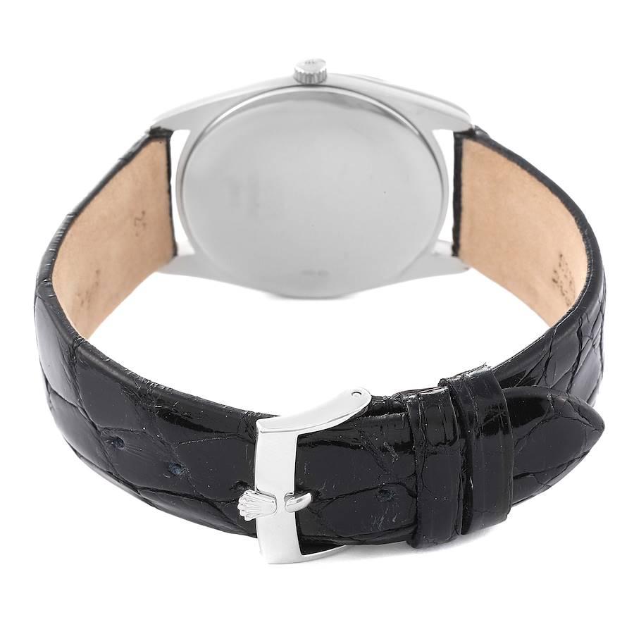 Rolex Cellini Danaos White and Rose Gold Black Strap Mens Watch 4233 ...