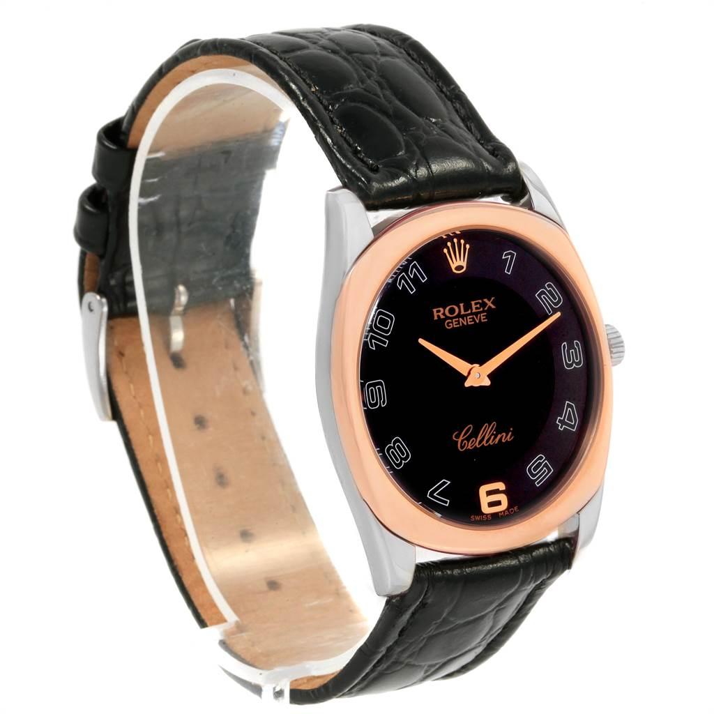 Rolex Cellini Danaos White Rose Gold Black Strap Men’s Watch 4233 For ...